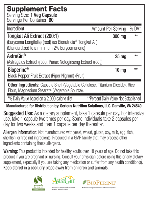 Fadogia XT/Tongkat Ali XT Stack | Serious Nutrition Solutions